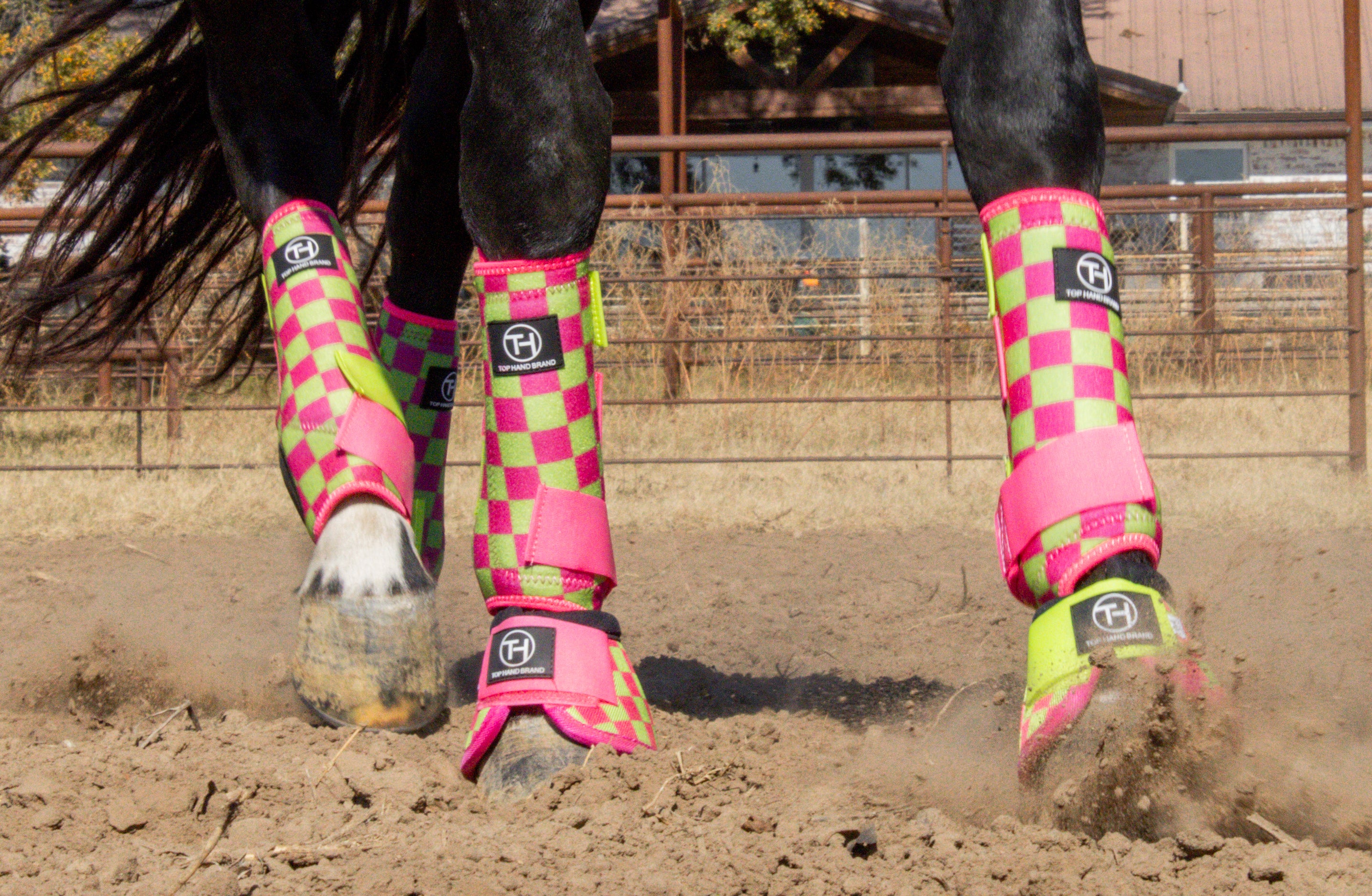 Lime/Pink Checkered Sport Boots – Top Hand Brand