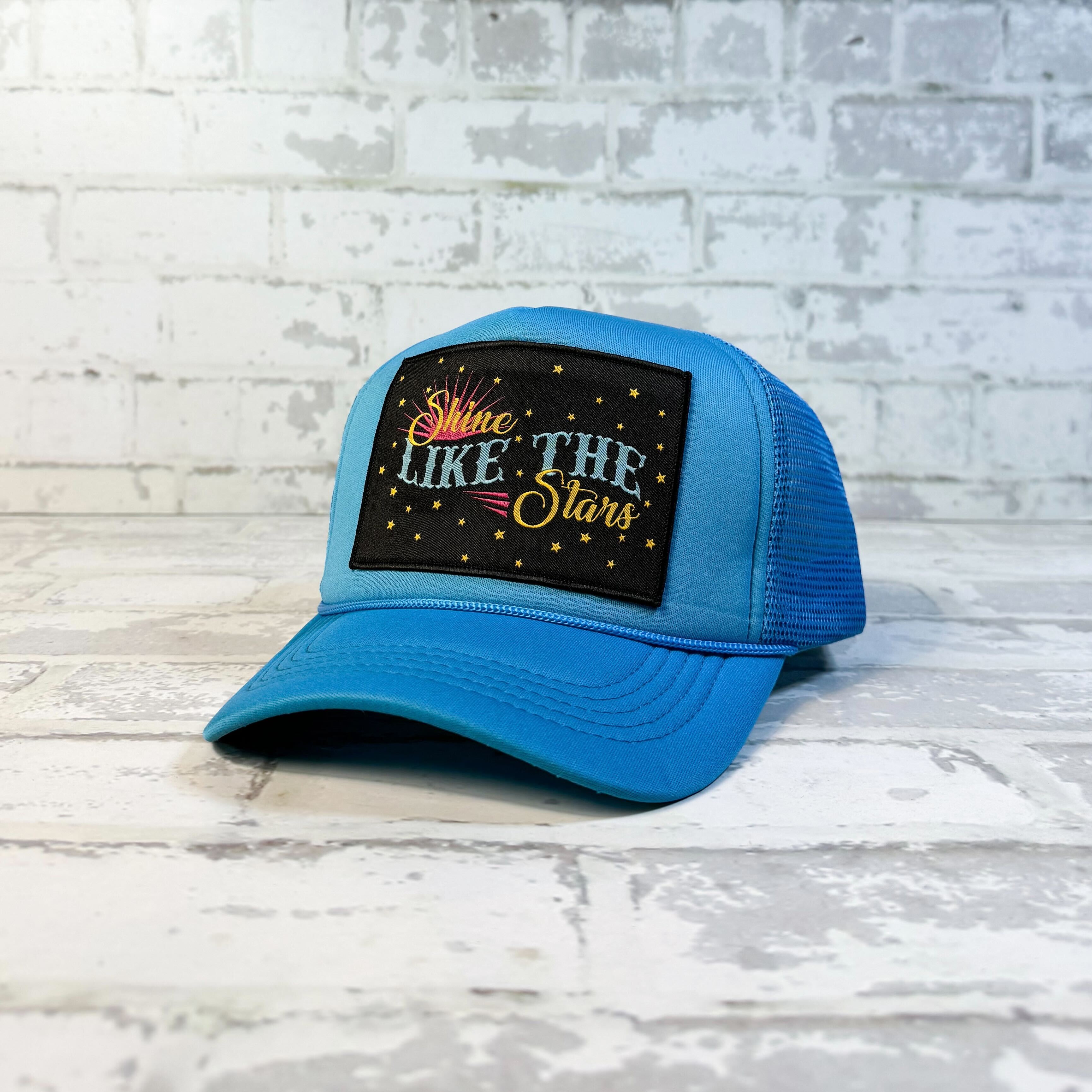 Shine Like The Stars Turquoise Trucker Hat – Top Hand Brand
